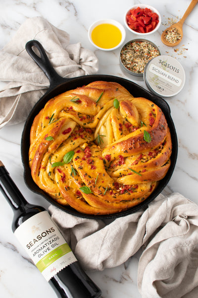 Roasted Red Pepper & Herb Swirl Bread | featured and more | Seasons ...