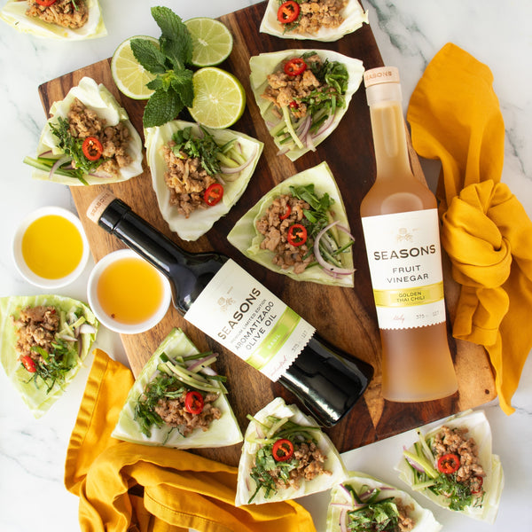 Golden Thai Chicken Larb Cabbage Cups | Appetizer, Entree, featured and ...